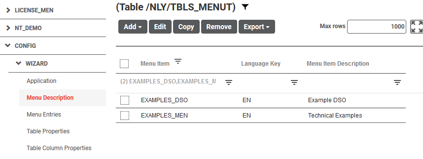 How to configure tables in NextTables