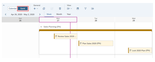 Keep an overview of complex planning processes using the SAC calendar