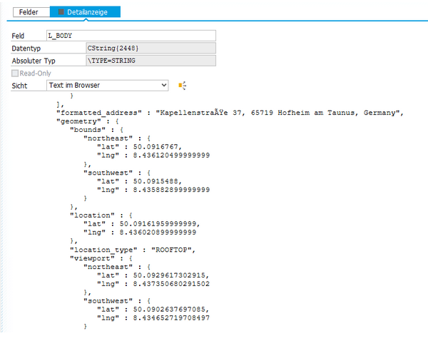 Use Google API and ABAP to enrich SAP data with geoinfos