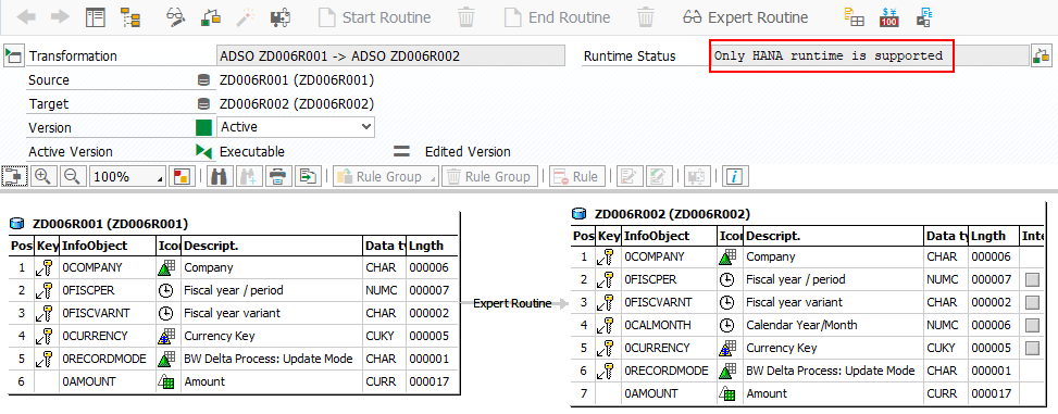 How to create SAP BW Transformations with SQL Script