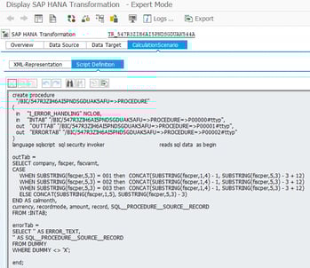 How to create SAP BW Transformations with SQL Script