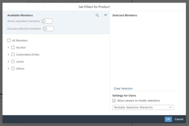 Three filter options in SAC Story and one alternative