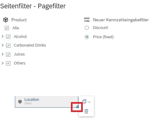 Drei Filtermöglichkeiten in SAC Story und eine Alternative