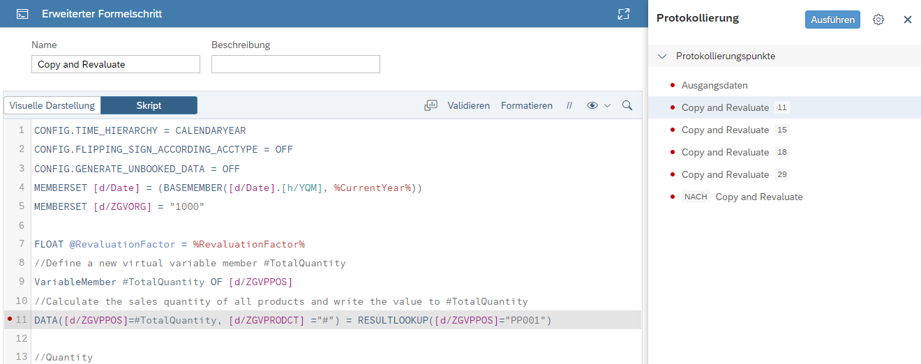Advanced Formula Debugging mit SAP Analytics Cloud