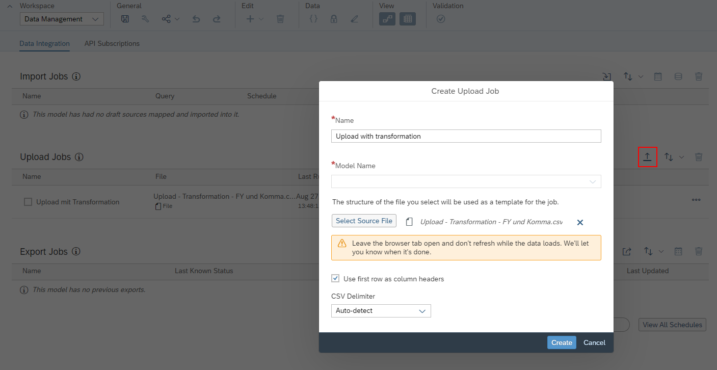 The new file upload in SAP Analytics Cloud and its possibilities