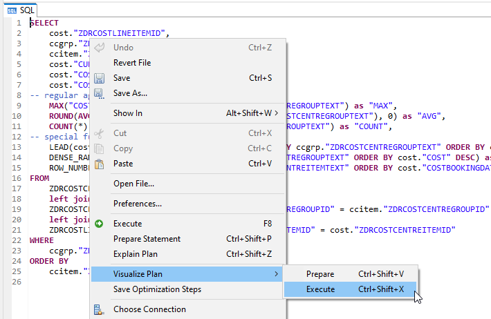 SQL Performance Analysis with SAP PlanViz