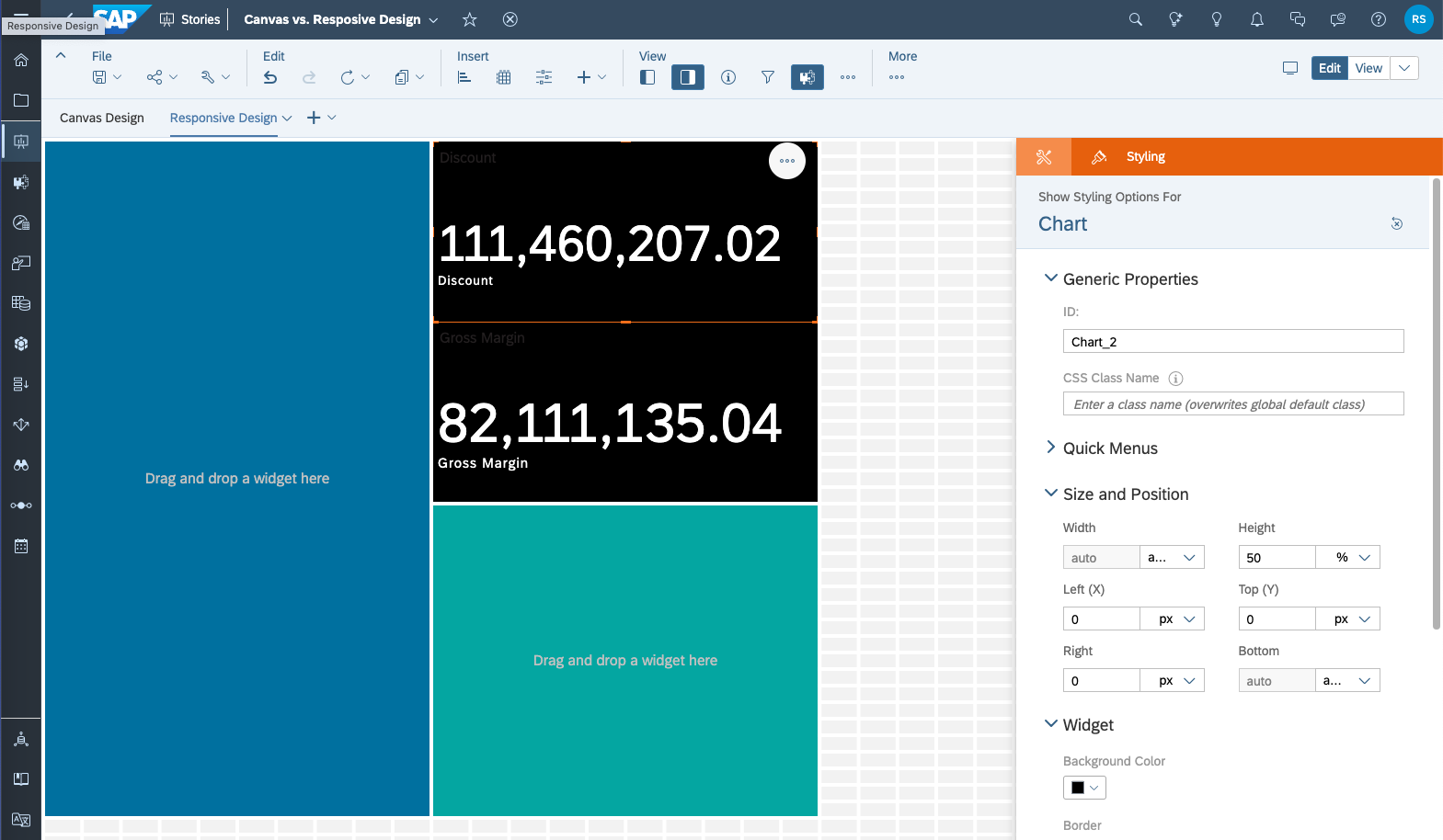 SAP Analytics Cloud: Canvas & Responsive layout design