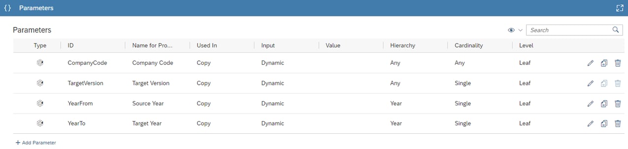 SAP Analytics Cloud planning functions: Fill values of a data action
